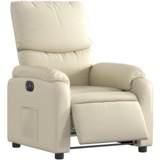 vidaXL Relaxsessel Elektrisch Creme Kunstleder Vidaxl