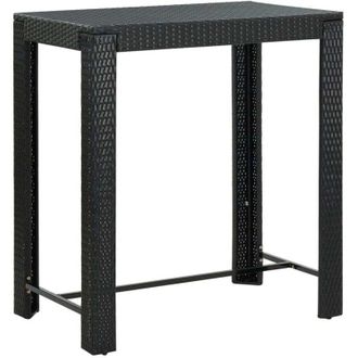 vidaXL Garten-Bartisch Schwarz 100x60,5x110,5 cm Poly Rattan Vidaxl