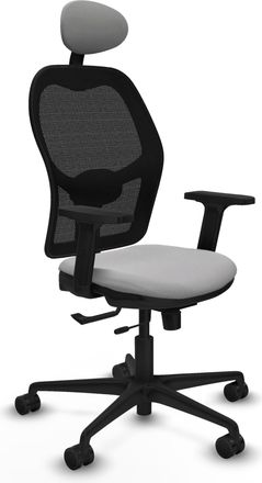 Piqueras y Crespo Schreibtischstuhl aus Stoff mit 2D-Armen, h&ouml;henverstellbarer Lendenwirbelst&uuml;tze und festem Kopfteil, ausgestattet mit Syncro/Traslack und eingespritzt