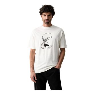 Karl Lagerfeld T-shirt graphique - Homme - Tops - Beige - Taille: XL