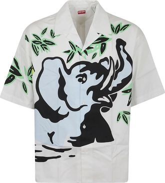 Kenzo chemise Jungle Elephant - Blanc