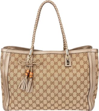 Gucci Crossbody Bags - Gucci GG Monogram Bamboo Handbag - Gr. unisize - in Braun - f&uuml;r Damen