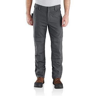 Carhartt Work in Progress Pantalon de travail en acier Rugged Flex, coupe d&eacute;contract&eacute;e, double devant, utilitaire et poches multiples Pant Homme, Gris, 38W/34L
