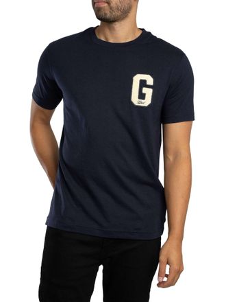 GANT Herren Abzeichen T-Shirt, Evening Blue, M