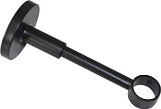 Gardinia Träger mit Metallmontageplatte für Gardinenstange, 1-läufig, Geschlossen, Inkl. aller Montage-Teile, Serie Chicago, Ø 20 mm, Metall, Schwarz-matt