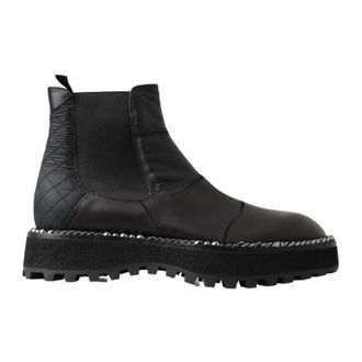 Dolce & Gabbana Elegante Schwarze Kn&ouml;chel-Stretch-Stiefel - - Shoes - Herren - Schwarzk - 45 EU