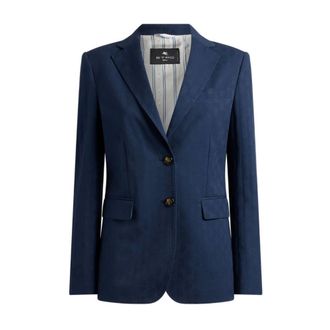 Etro Femme, Vestes, Bleu, Taille: 38 FR Veste crois&eacute;e en jacquard de coton stretch avec motif micro-cachemire