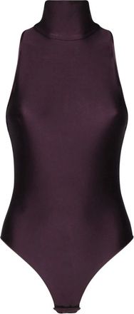 Andamane Femme, Tops, Noir, Taille: 36 FR Haut sans manches &agrave; col haut Rouge Noir
