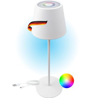 Schwaiger OTL200 012 Tischlampe Nachtlicht LED-Lampe Garten-Leuchte Stehlampe RGB Touch Akku dimmbar warmweiß Indoor & Outdoor IP44 Weiß