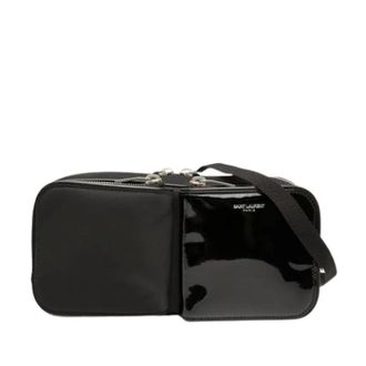 Saint Laurent Sac port&eacute; &eacute;paule en nylon verni Pre-owned - Femme - Pre-owned - Noir - Taille: ONE Size