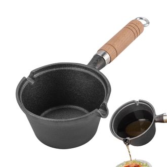 Generico Tiefe : Miniatur-Antihaft-, kleine gusseiserne mit Holzgriff, kompakte kleine Anti-Verbr&uuml;hungs-, perfekt f&uuml;r Omeletts, Suppen, Eint&ouml;pfe, Gerichte mit 