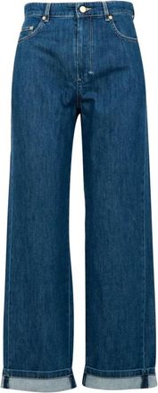 Max Mara Femme, Jeans, Bleu, Taille: 38 FR Jean en denim &agrave; jambe large