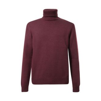 Zanone Bordeaux Woll Rollkragenpullover - - Knitwear - Herren - Rot - 3XL