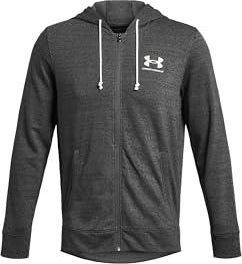 Under Armour UA Rival Terry LC Fz Maillot de survêtement, Castlerock Chiné Clair/Blanc Onyx, XXL Homme