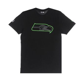 New Era Homme, Tops, Noir, Taille: L T-shirt avec logo Seattle Seahawks Noir