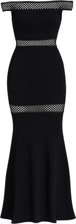 Goddiva Maxikleid Off The Shoulder Ribbed Bodycon Maxi Dress langes Kleid