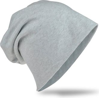 Miobo Jersey Slouch Beanie Unisex Herren Damen M&uuml;tze Trend grau-L