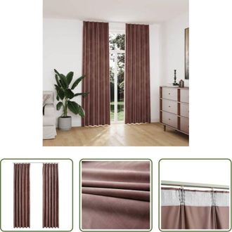 vidaXL vidaXL Antik-Rosa Vorh&auml;nge - Verdunkelungsvorh&auml;nge Haken 2 Stk. Samt Antik-Rosa 140x245cm