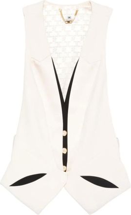 Elisabetta Franchi Femme, Vestes, Beige, Taille: 42 FR Vest
