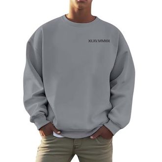 Generic 2026 Saint Valentin Hommes et Femmes Saint Valentin Automne Plus Pull &agrave; Capuche Mode Sweatshirts Vacances Logo Imprimer V&ecirc;tements Tops, gris, 3XL