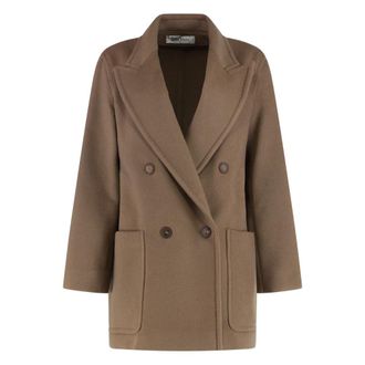 Max Mara Woll Kaschmir Revers Mantel - - Coats - Damen - Braun - S