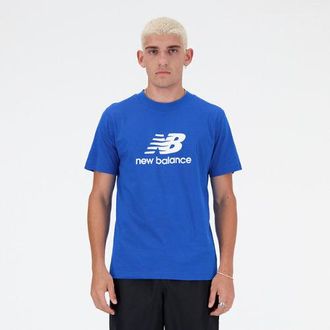 New Balance Homme Sport Essentials Logo T-Shirt en Bleu, Coton, Taille 2XL