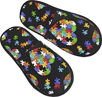 Generic Sensibilisation Color&eacute;e &Agrave; LAutisme Femme Homme Slippers Antid&eacute;rapantes Pantoufles Confortable Chaussures De Maison Pour Maison Int&eacute;rieur Hiver M