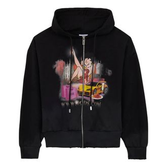 GCDS Betty Boop Zip Hoodie - - Sweatshirts & Hoodies - Herren - Schwarzk - M