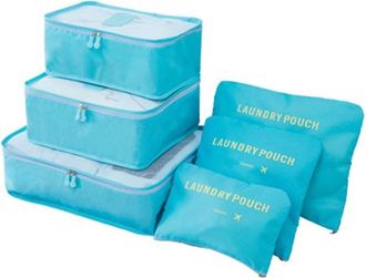 Generic 6 Teile/Satz Reisegep&auml;ck Organizer Taschen for Kleidung Lagerung Tragbare Koffer Verpackung W&auml;sche F&auml;llen(SkyBlue)