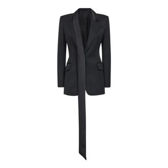 The Attico Femme, Vestes, Noir, Taille: 36 FR Blazer en laine avec foulard
