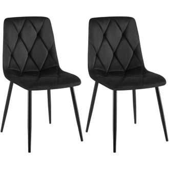 Clp 2er Set Esszimmerstuhl Clairton schwarz Samt
