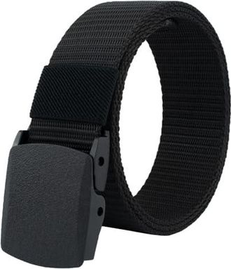 Generic Ceintures en nylon pour homme - Style décontracté - Avec boucle automatique - Sans trous - Clip de ceinture de rechange pour homme, Noir, taille uniqu