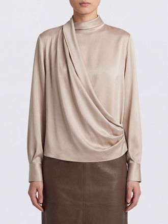 Brunello Cucinelli Lang&auml;rmelige drapierte Seidenbluse