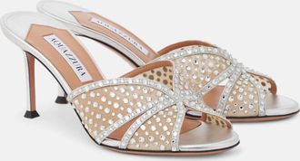 Aquazzura Pantoletten Crystal Lover 75 mit Kristallen