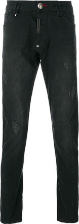 Philipp Plein jean à effet usé - 02PA NERO