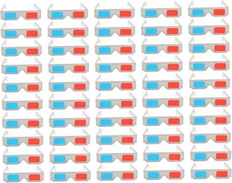 BESPORTBLE 50 pièces Lot de Lunettes Carton Anaglyphes Rouge et Bleu Légères et Pratiques pour Films Tv Jeux et Fêtes Adaptées Garçon Fille et Adultes