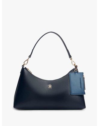 Tommy Hilfiger Hilfiger Icon - Sac port&eacute; &eacute;paule effet grain&eacute; - Bleu fonc&eacute;
