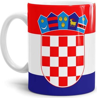 Tassendruck Flaggen-Tasse Kroatien - Kaffeetasse/Mug/Cup - Qualität Made in Germany
