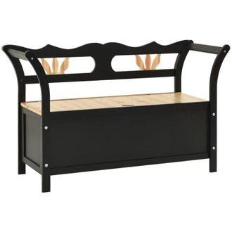 vidaXL Vidaxl - Sitzbank Schwarz 107x45x75,5 cm Massivholz Tanne