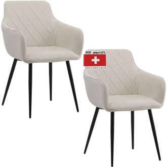 Albatros-Moebel Esszimmerst&uuml;hle 2er Set SILA, Beige - Modern und Stilvoll, bequemer Polsterstuhl - Eleganter K&uuml;chenstuhl, Stuhl Esszimmer oder Esstisch