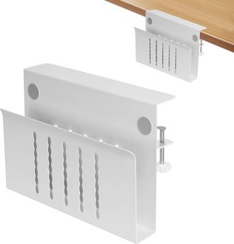 Generic Seitlicher Laptop-Halter f&uuml;r den Schreibtisch, seitlicher Schreibtisch-Organizer,Metallklammer am | Kein Bohren, schwebender Laptopst&auml;nder, Klemme unt