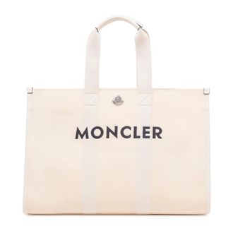 Moncler Homme, Sacs, Beige, Taille: ONE Size Logo-detail Canvas Tote Bag