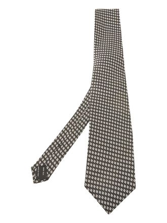 Tom Ford cravate à motif en jacquard - Noir
