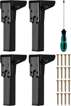 Generic 4-teilig Klapptisch Beine - 90&deg; Tischbeine | Laptoptische Bein | M&ouml;belf&uuml;&szlig;e Mit Bodenschoner F&uuml;r Schrankbank Kommode Bettschrank