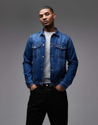 Tommy Hilfiger Veste en jean style camionneur - Bleu moyen d&eacute;lav&eacute;