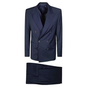 Mars&eacute;m Sechs-Knopf Zweireiher-Anzug - - Suits - Herren - Blau - S