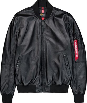 Alpha Industries Alpha Industries Herren MA-1 Lederjacke, Black, M