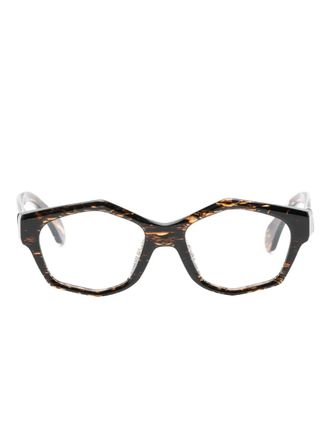 Alain Mikli lunettes de vue &agrave; monture g&eacute;om&eacute;trique - Marron