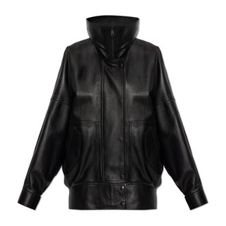 Balenciaga Lederjacke mit weitem Kragen - - Jackets - Damen - Schwarzk - S