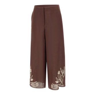 Marella Femme, Pantalons, Brun, Taille: 36 FR Wide Pantalons